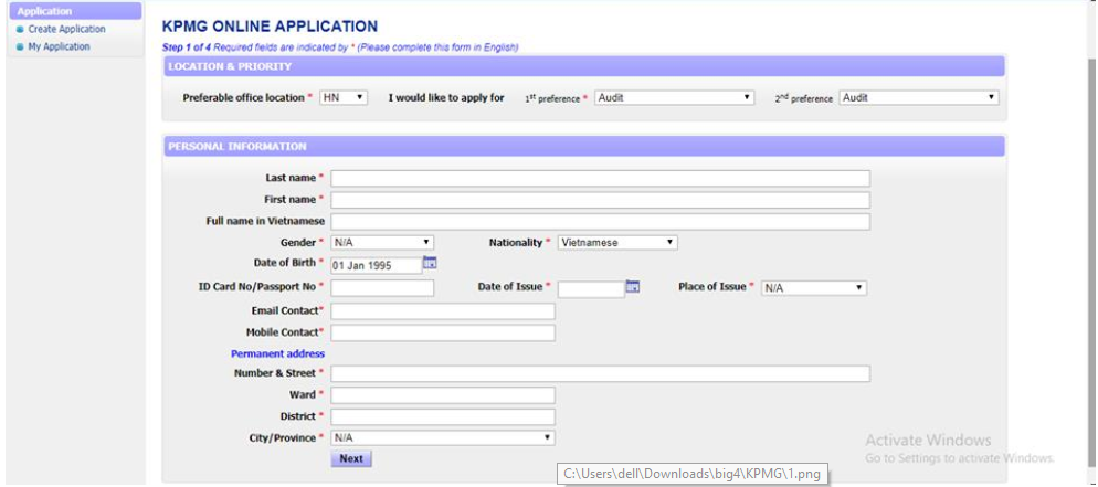 [Application Form] Hướng dẫn hoàn thiện vòng CV KPMG
