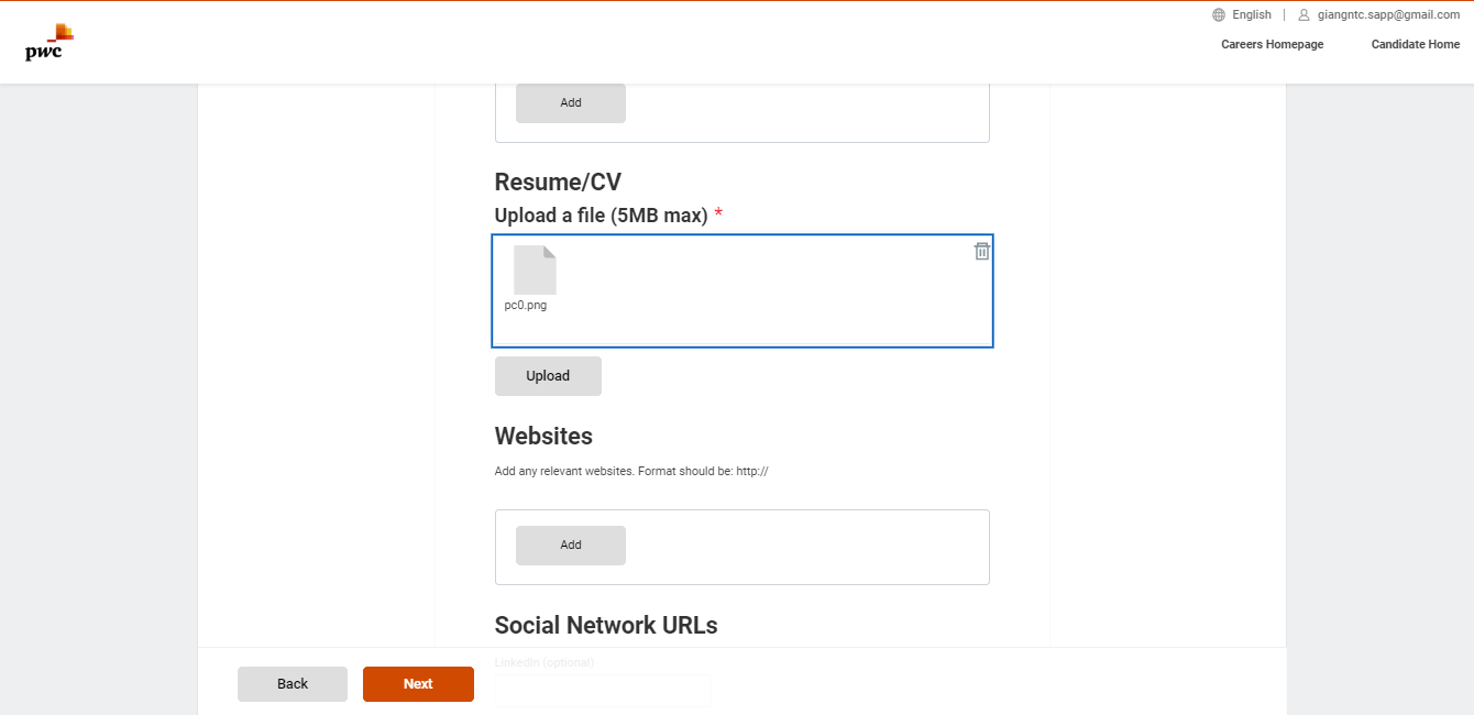 [Application Form] - Hướng dẫn hoàn thiện vòng CV PwC